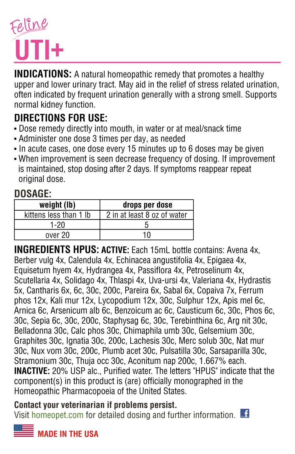 FELINE UTI+ - HomeoPet